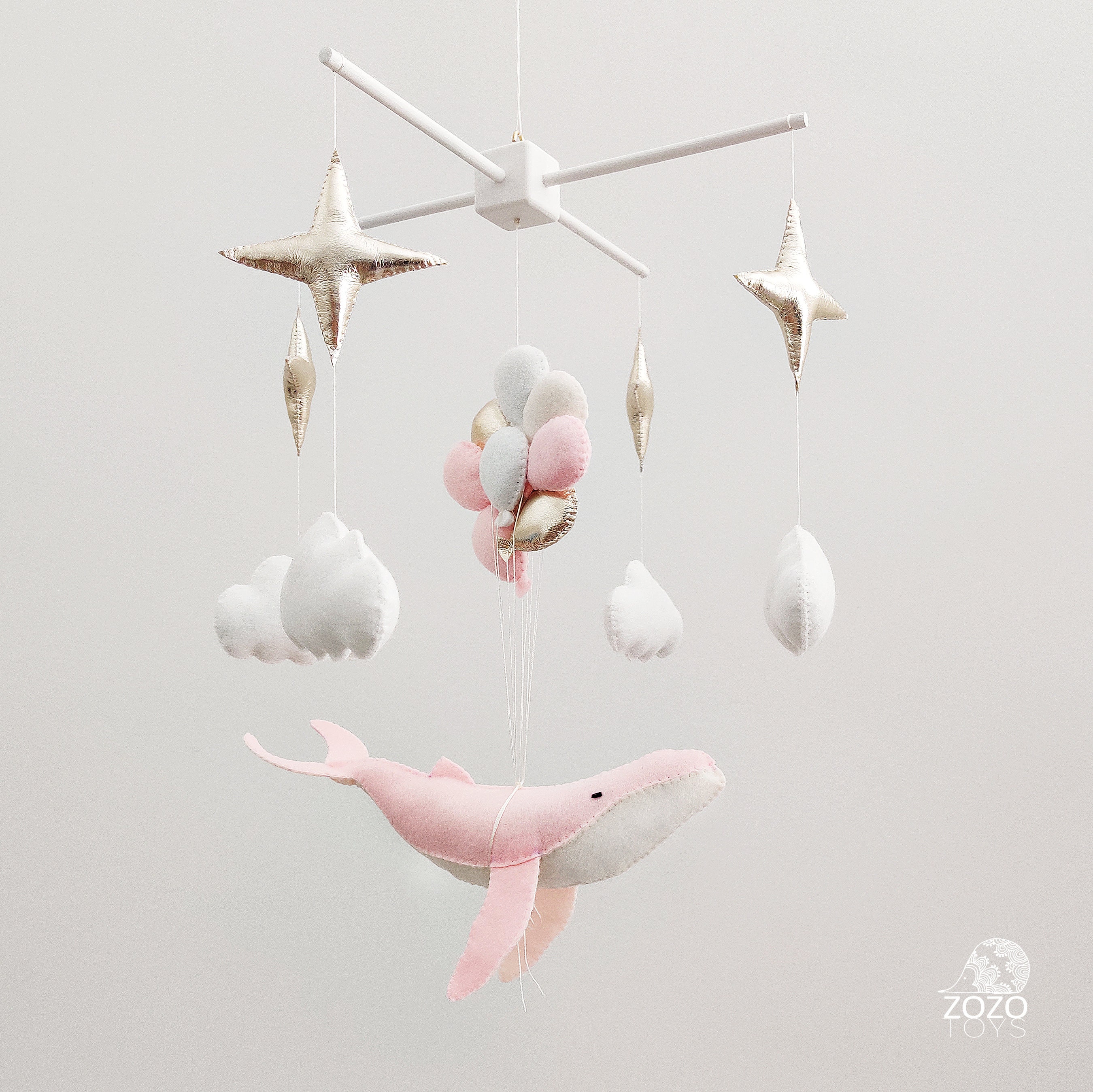 Whale Baby Mobile Ocean Hanging Crib Mobile Pink Nursery | Etsy