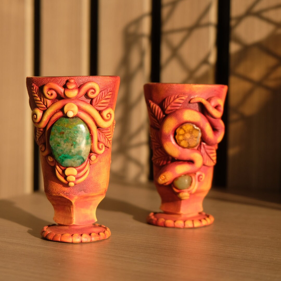 Special Handmade Snake Ayahuasca Cup, Shamanic Cup, Ceremonial Cup ...