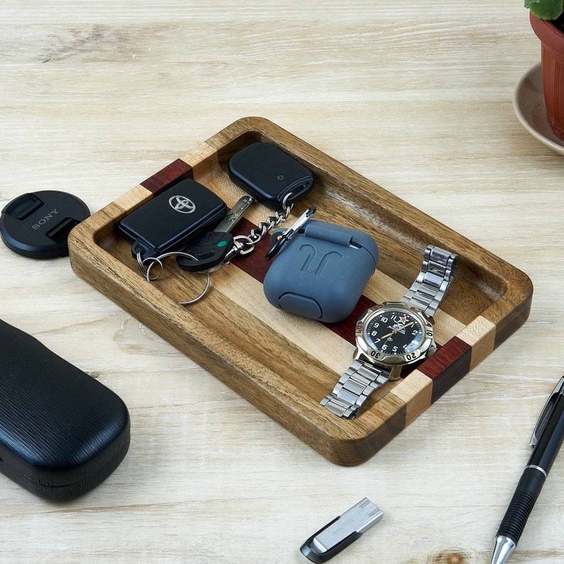 Wooden Valet Men's Tray for Storage Keys Wallet Jewelrys | Etsy