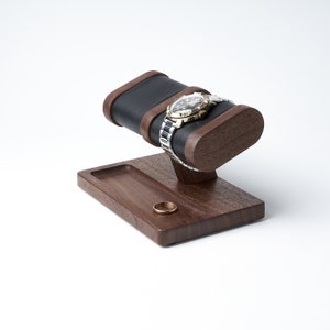 Wood Watch Stand for Men With Soft Pillows for 2 Wristwatches With a ...