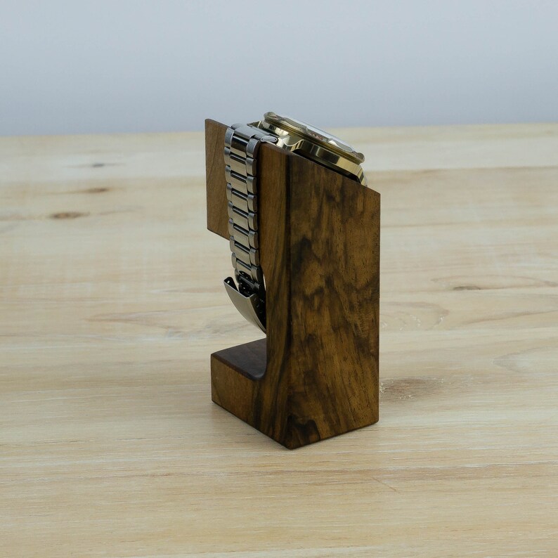 Wooden Watch stand for mens wristwatch walnut oak fumed oak | Etsy