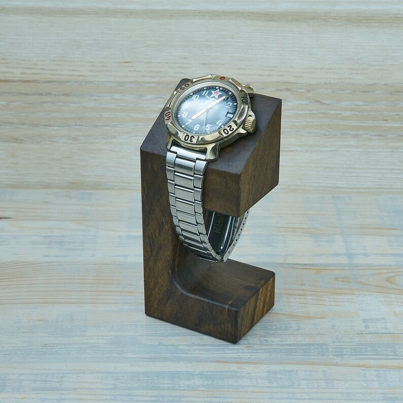 Wooden Watch Stand for Mens Wristwatch Walnut Oak Fumed Oak - Etsy