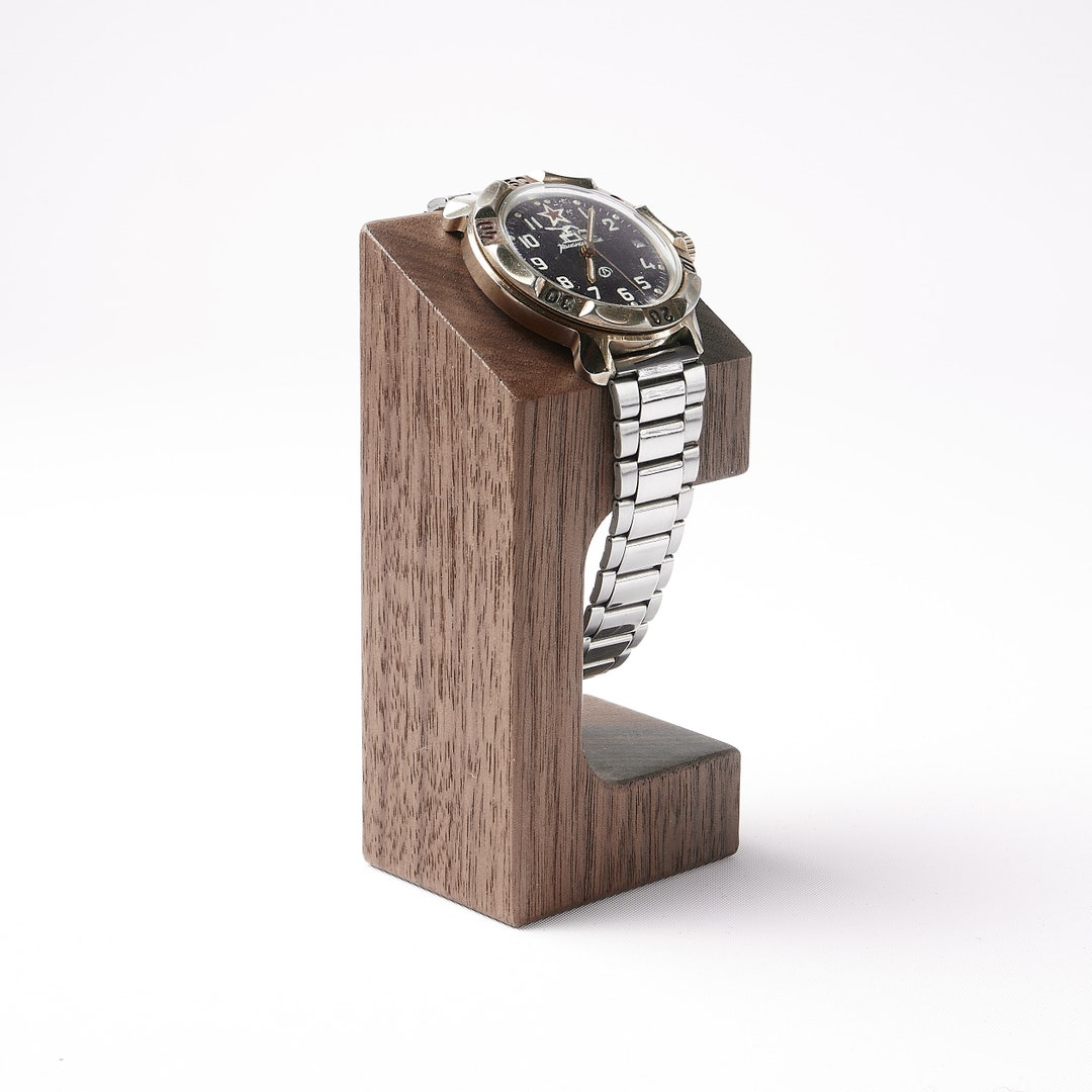 Wooden Watch Stand for Men's Wristwatch Black Walnut, Oak, Fumed Oak - Etsy