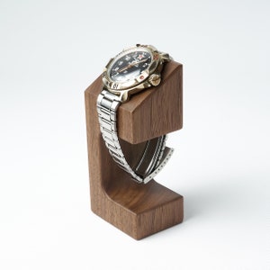 Wooden Watch Stand for Men's Wristwatch Black Walnut, Oak, Fumed Oak - Etsy