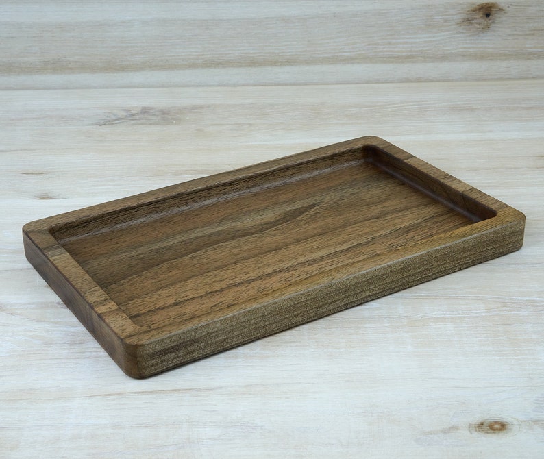 Wooden Dish Nightstand Walnut Tray Wood Desk Tray Wooden Valet - Etsy