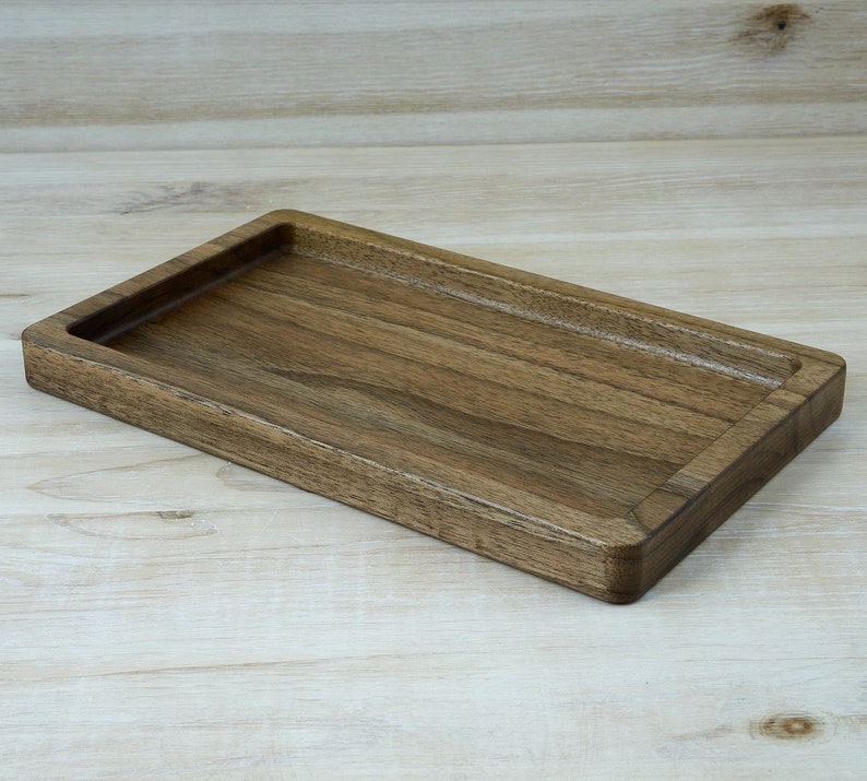 Wooden Dish Nightstand Walnut Tray Wood Desk Tray Wooden Valet - Etsy