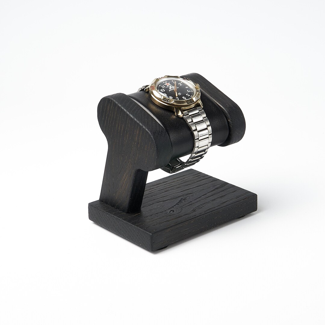 Personalized Wood Watch Storage Stand, Walnut Oak Watch Display Stand ...