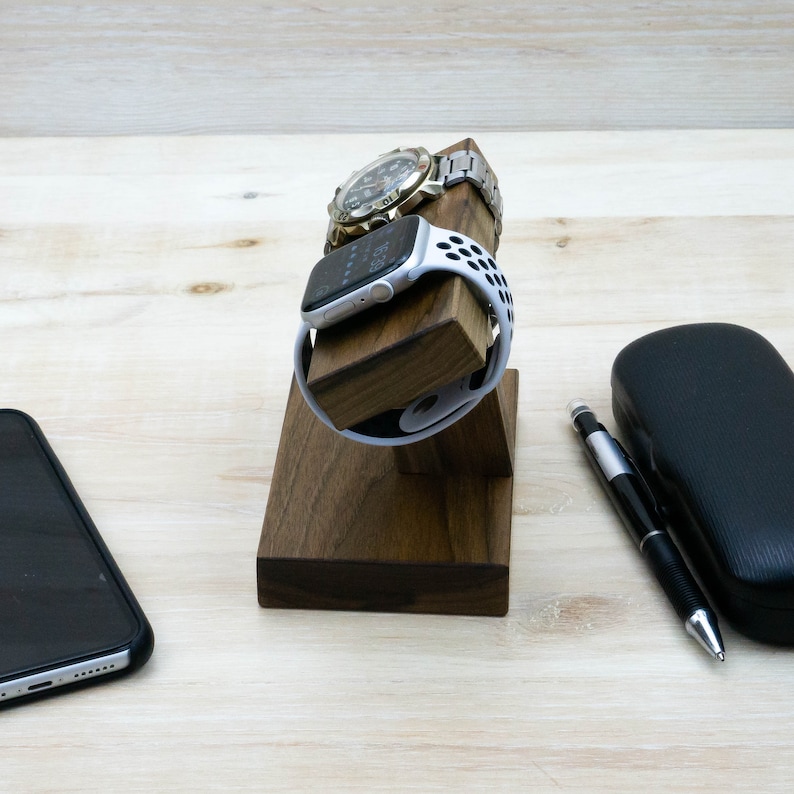 Walnut watch stand for 2 wristwatch wooden watch stand for | Etsy