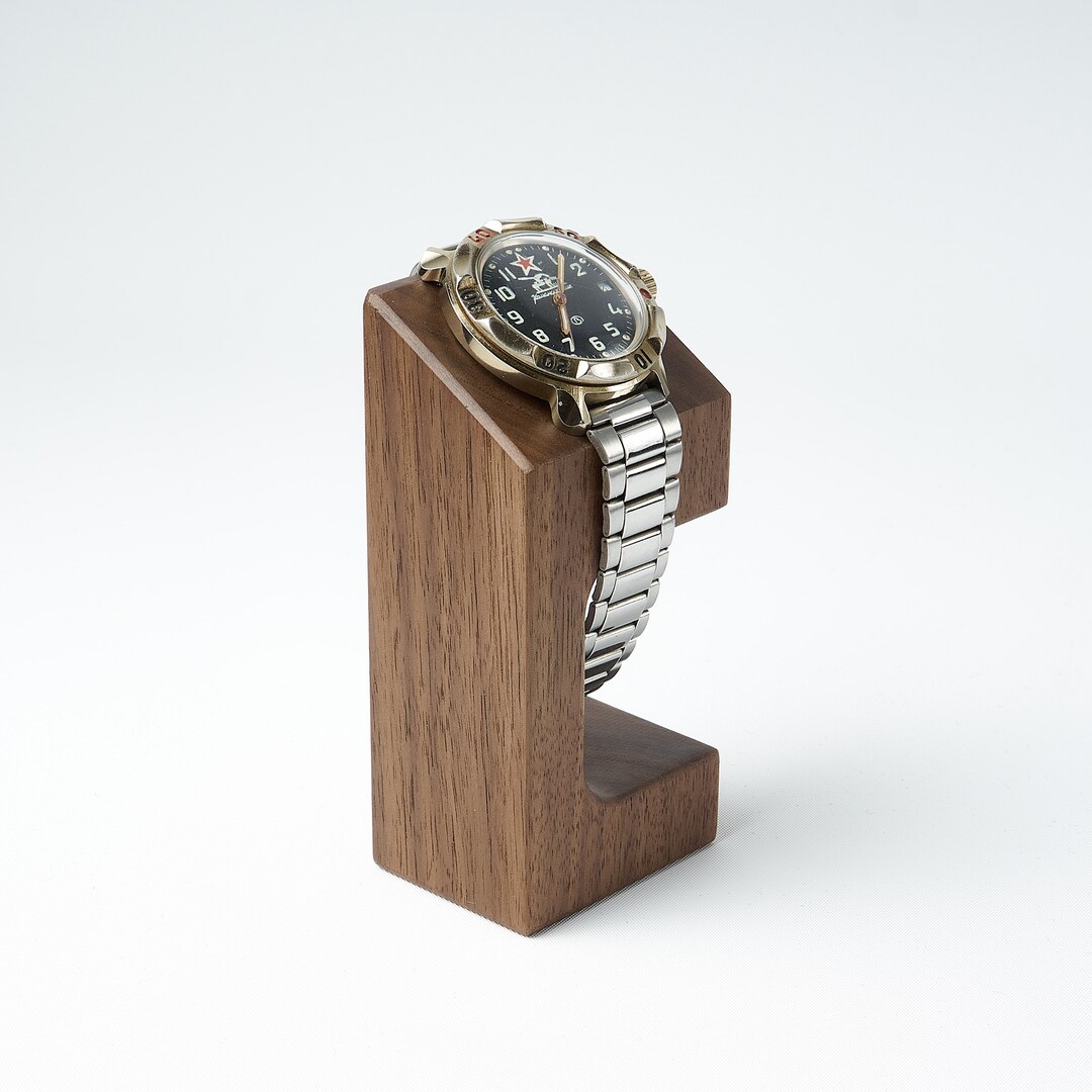 Wooden Watch Stand for Men's Wristwatch Black Walnut, Oak, Fumed Oak - Etsy