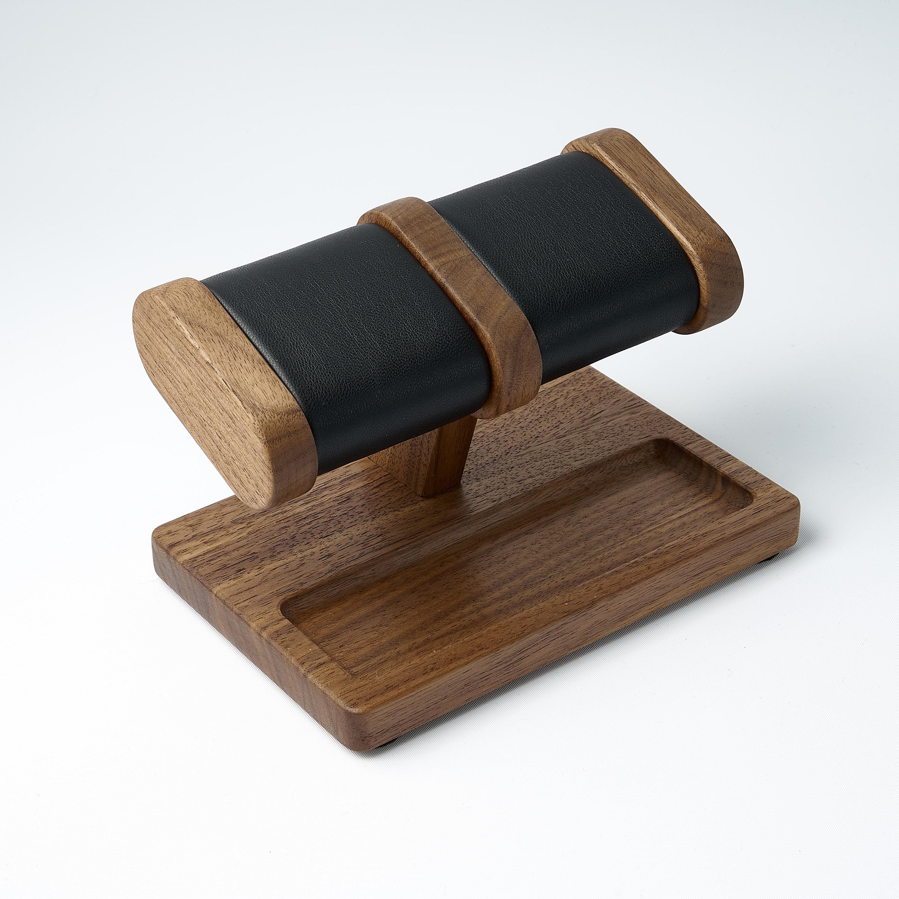 Wood Watch Stand for Men With Soft Pillows for 2 Wristwatches With a ...