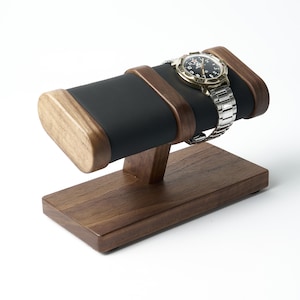 Wood Watch Stand With a Soft Leather Pillow for 2 Men's Wristwatches - Etsy