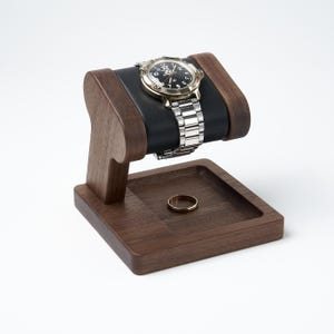 Wood Watch Stand for Men With Tray for Storage Ring and Any Jewelry ...