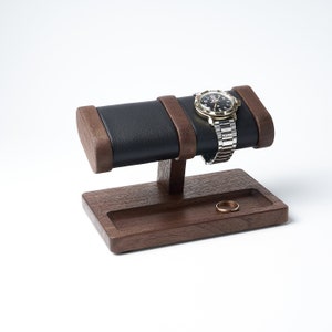 Wood Watch Stand for Men With Soft Pillows for 2 Wristwatches With a ...