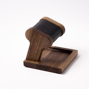 Wood Watch Stand With Black Soft Leather Pillow and Place for - Etsy