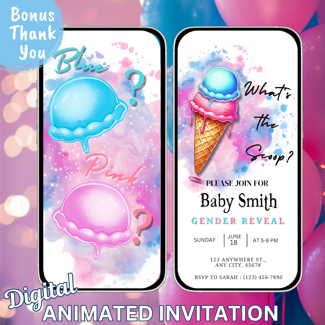 Come Get the Scoop Ice Cream Gender Reveal Invitation, Its the Scoop ...