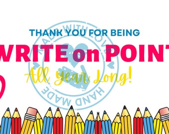 Teacher Gift Tags Printable Pencil Digital Instant Download Favor Tag ...