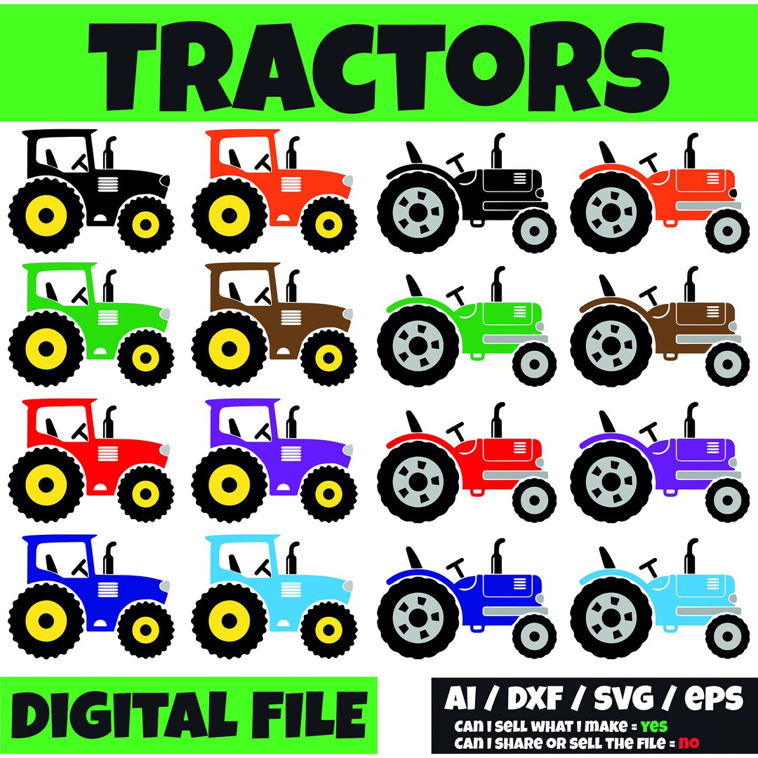 Tractors Farm Life Transport Modern Farmer Svg Files Cricut Silhouette ...