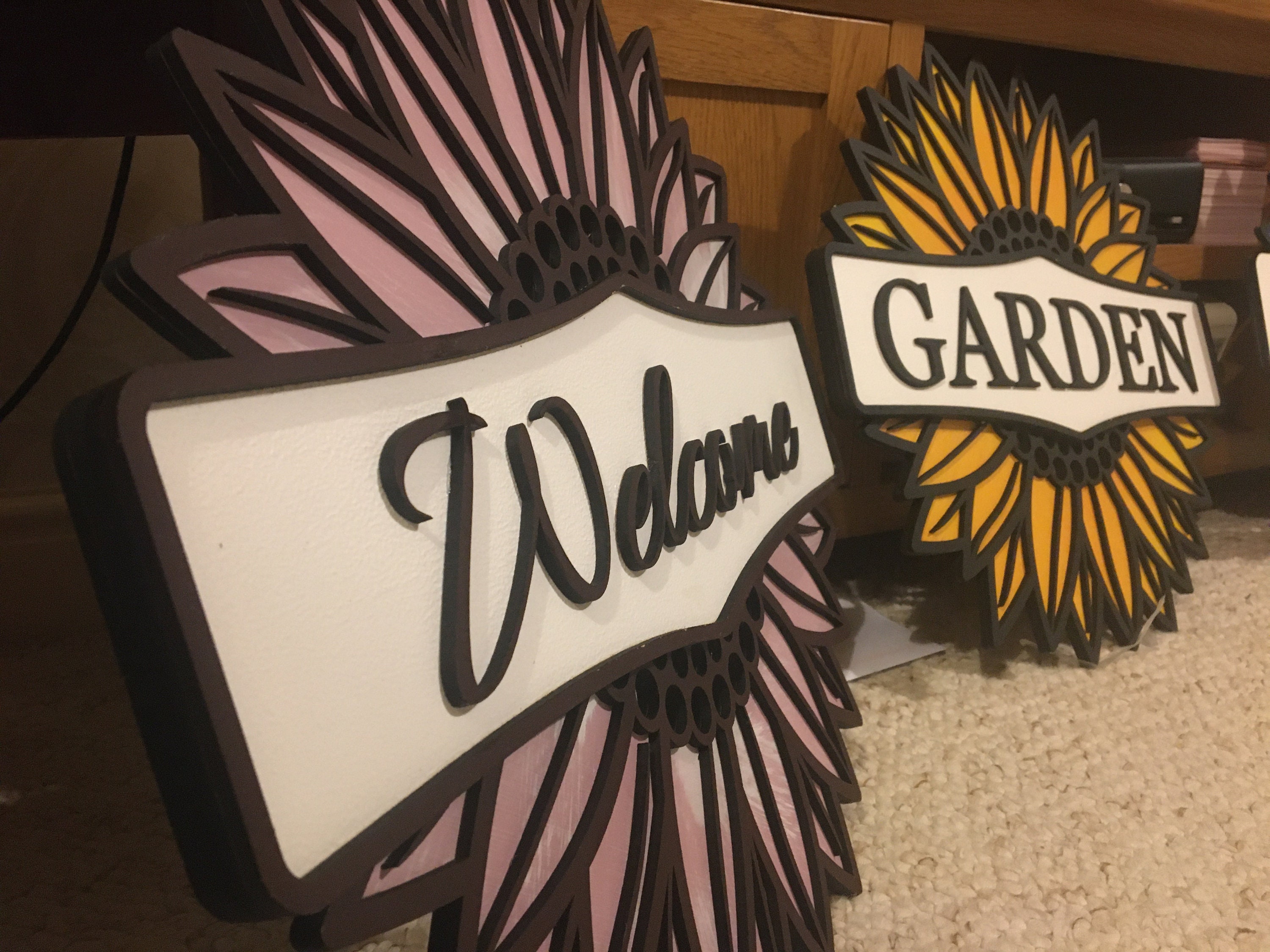 Flower Sign Floral Digital Laser Cutting File - Etsy