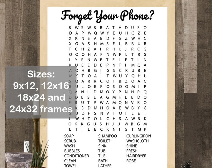 Forget Your Phone Bathroom Word Search Svg/dxf/jpeg/png| Forgot Your ...