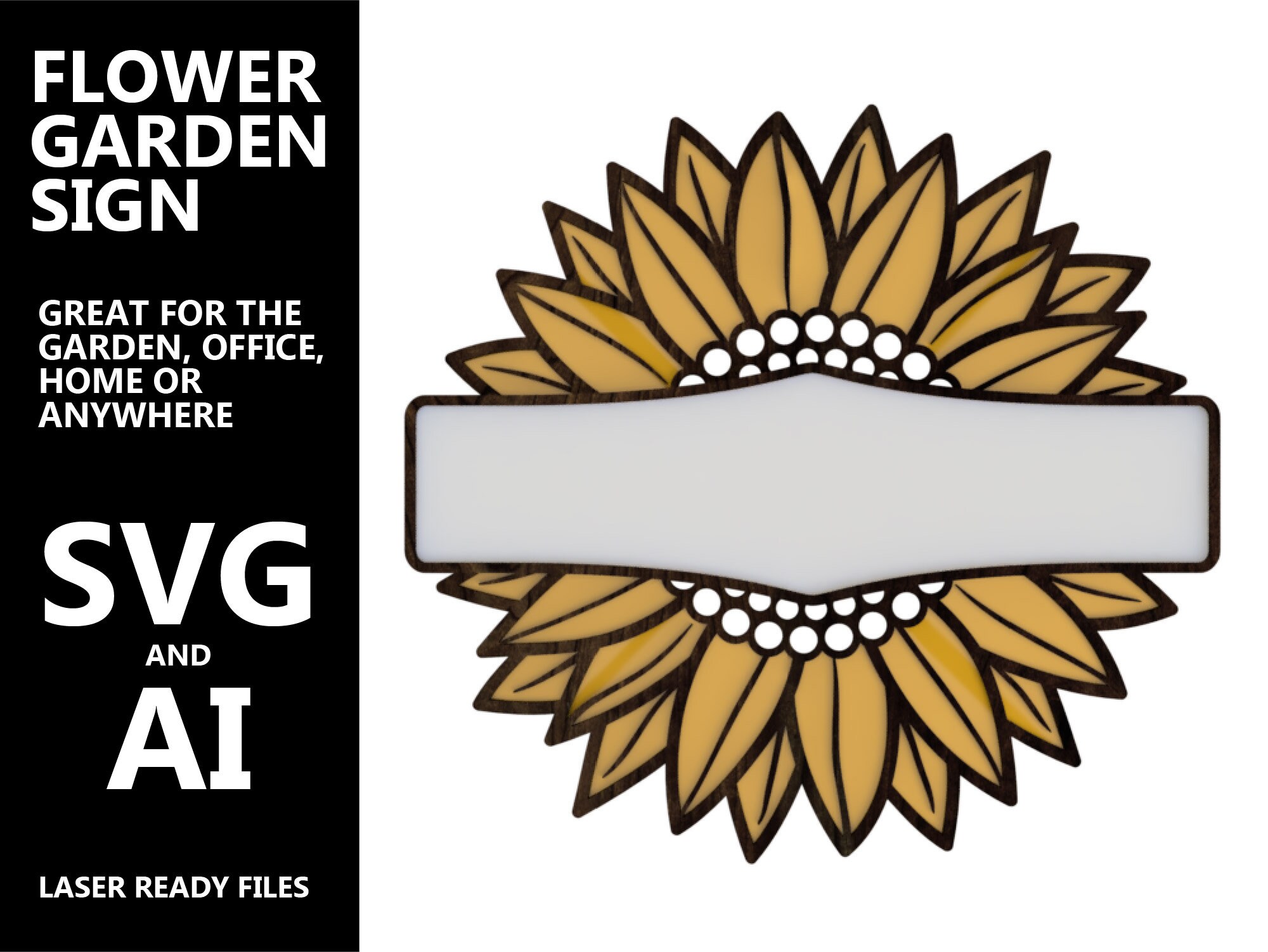Flower Sign Floral Digital Laser Cutting File - Etsy
