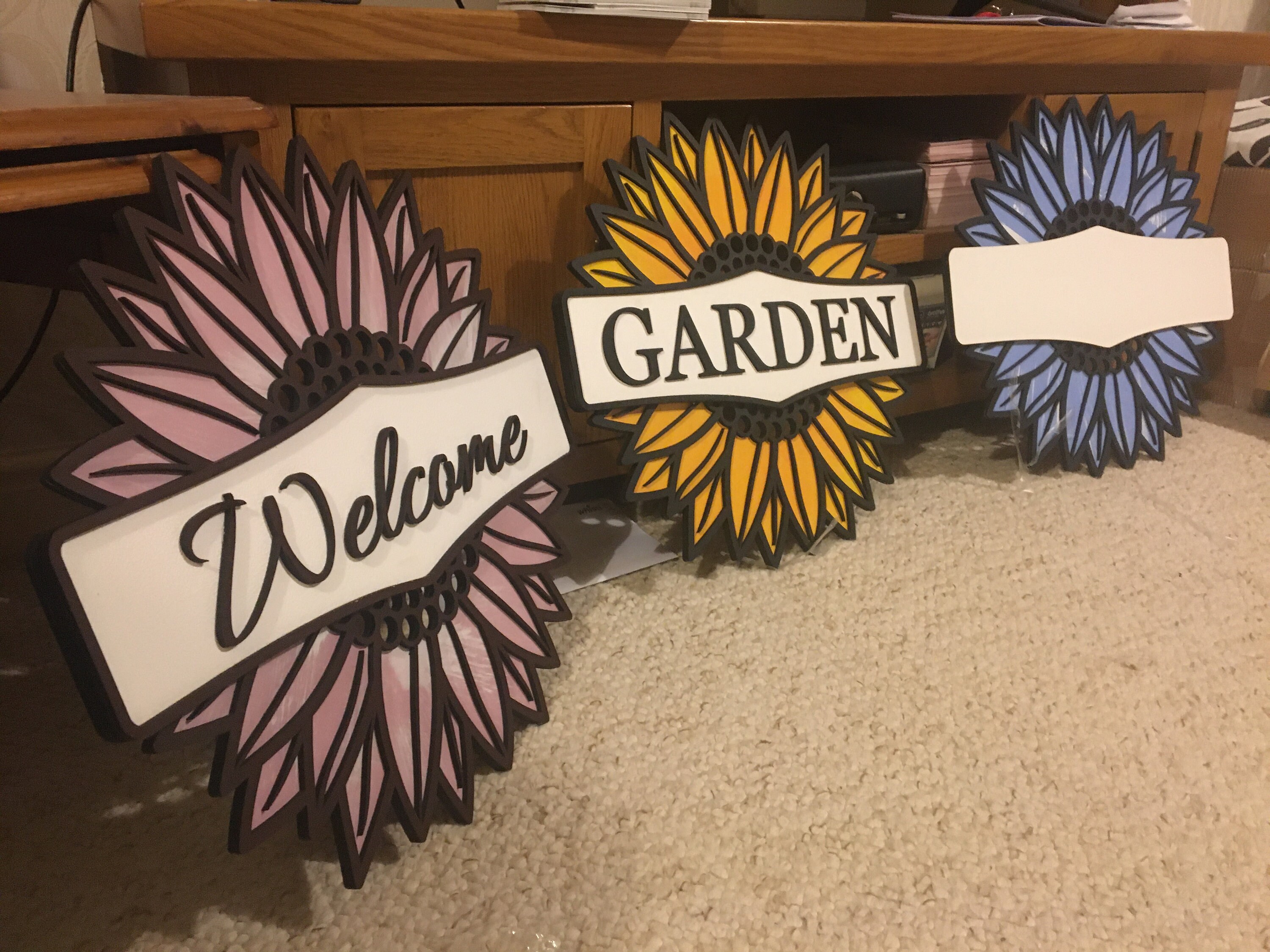 Flower Sign Floral Digital Laser Cutting File - Etsy