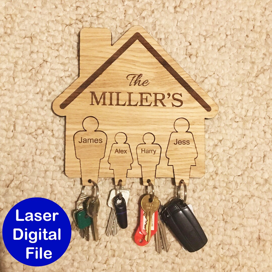 Family Keys Keyring Holder Laser SVG, Cricut Cut Files, for Silhouette ...