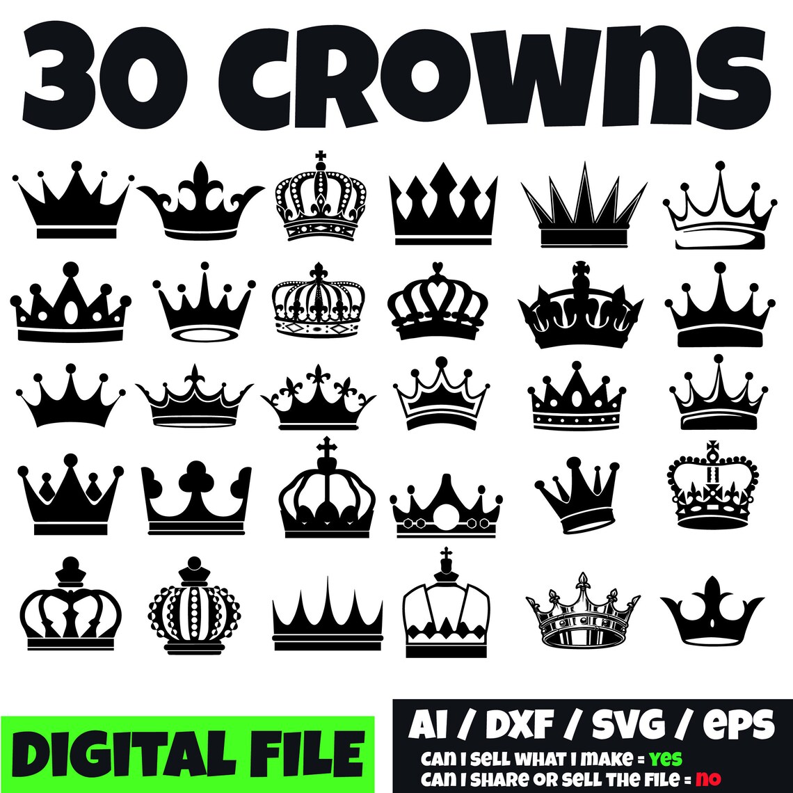 Crown Svg Cricut Vector Cricut Cutting File Crown Clipart Crowns ...