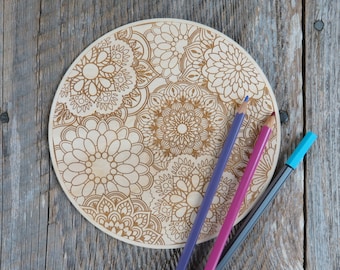 Color Your Own Wood Art ONLY DIY Wood Trivet Coloring | Etsy