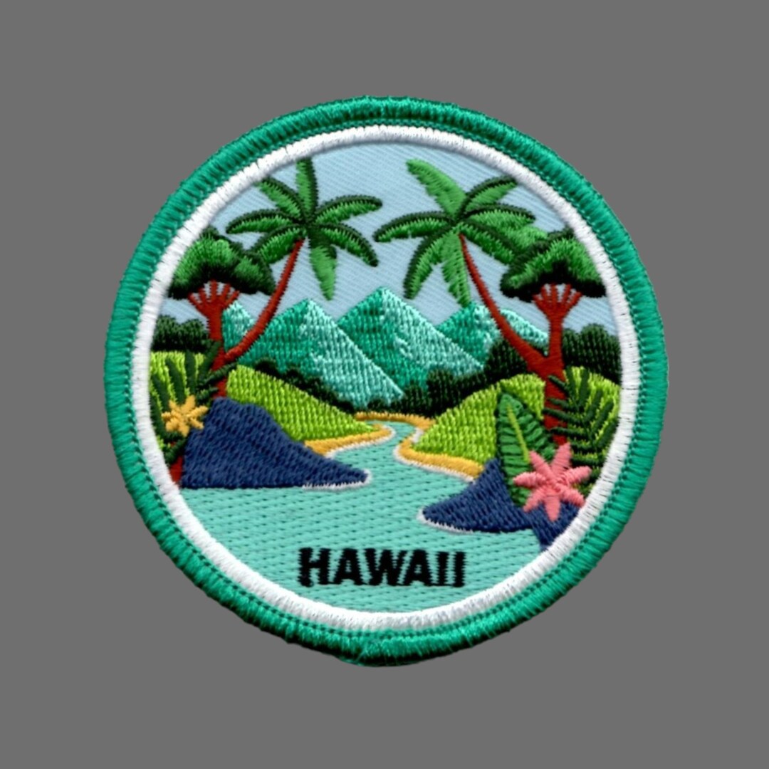 Hawaii Patch – HI Travel Gift – Iron on Hawaii Embellishment Applique ...