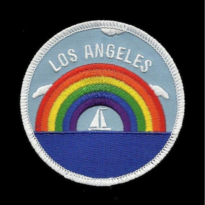 Los Angeles Patch – Rainbow and Sailboat – California Souvenir – Travel ...