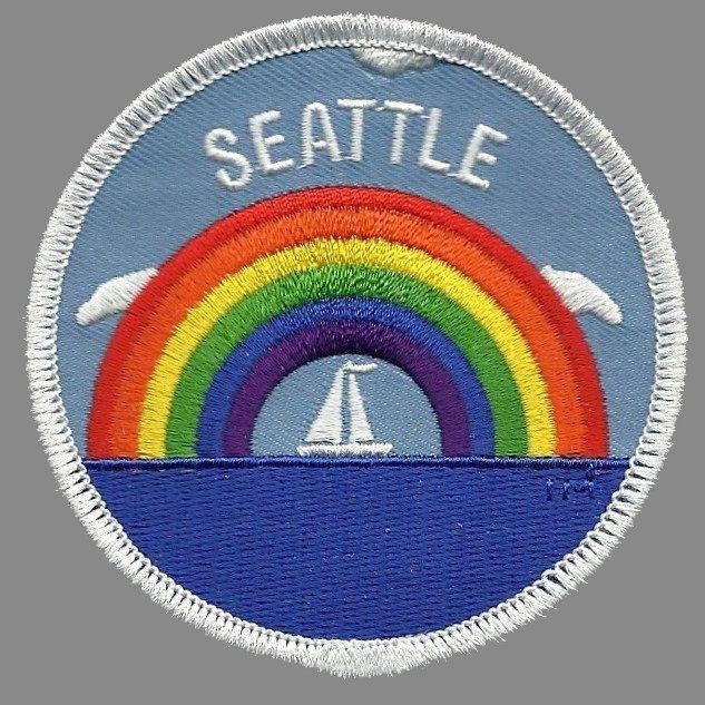 Seattle Patch – Rainbow and Sailboat – Washington Souvenir Iron on ...