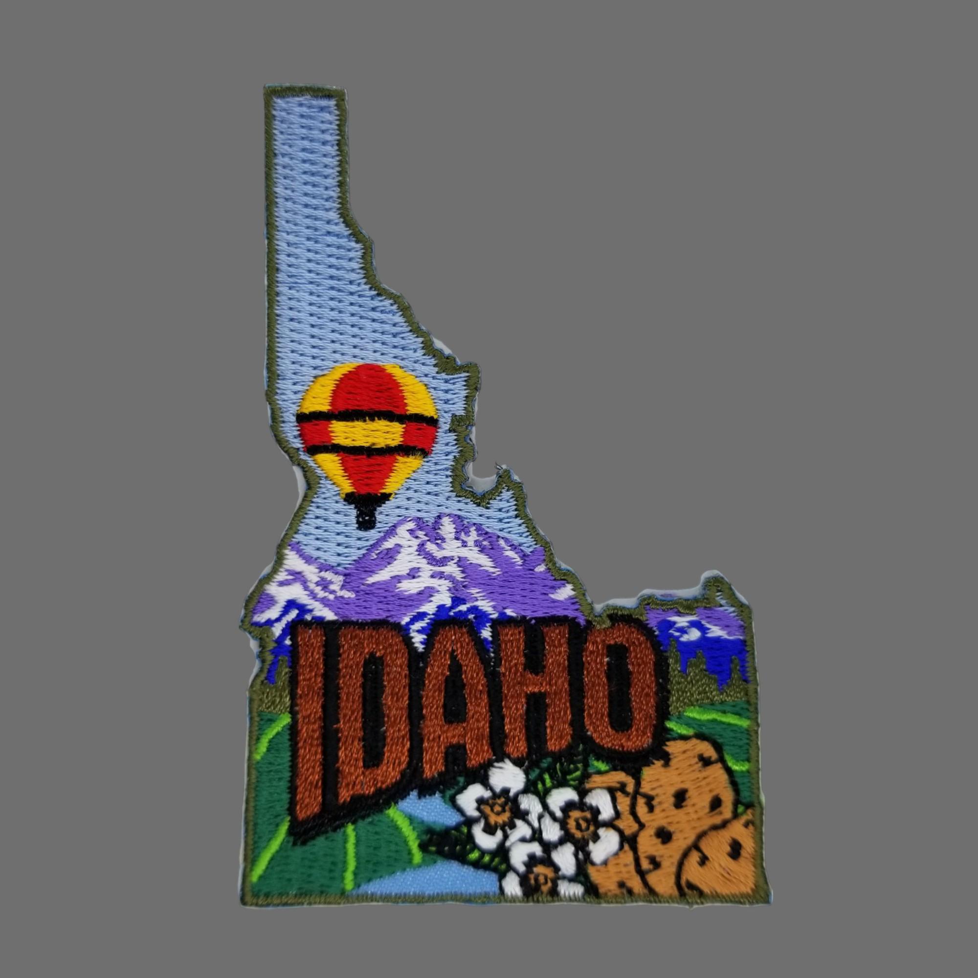 Idaho Patch – ID Map – Idaho State Shape- Travel Patch Iron on – ID ...