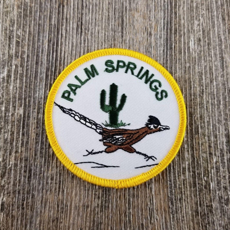 Palm Springs California Iron on Patch Roadrunner California - Etsy