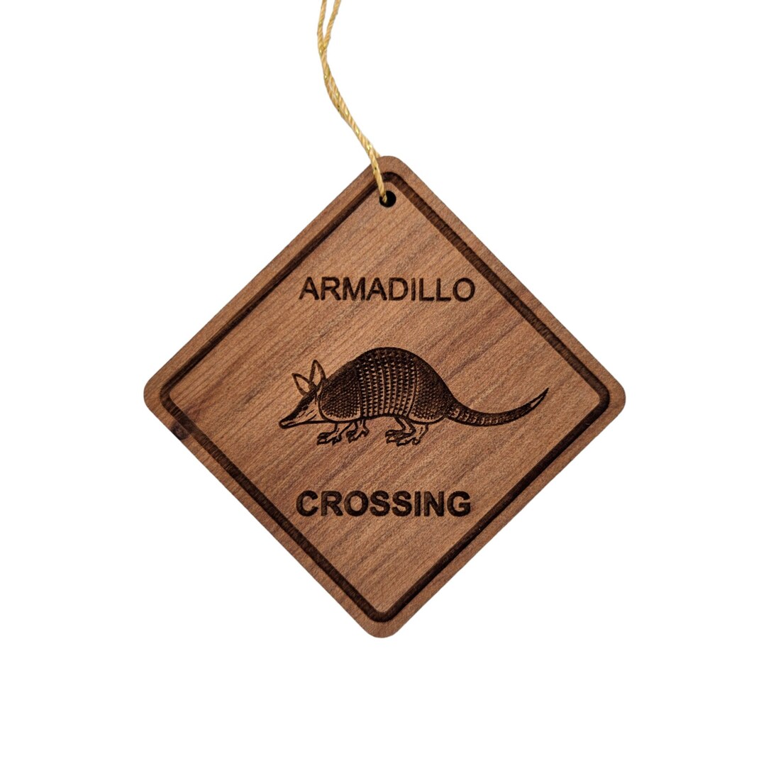 Armadillo Crossing Ornament - Armadillo Ornament - Wood Ornament ...