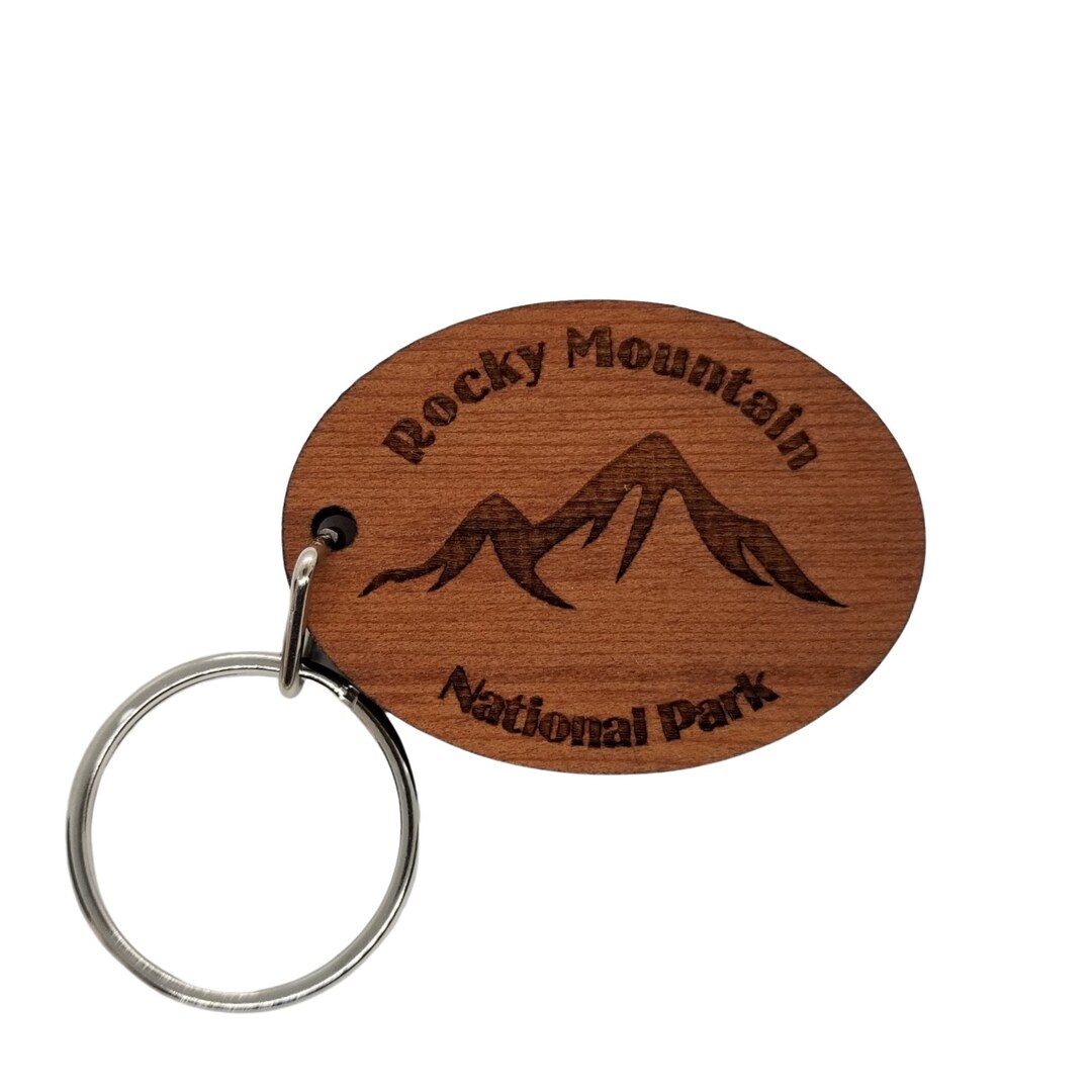 Rocky Mountain National Park Keychain Wood Keyring Mountain CO National ...