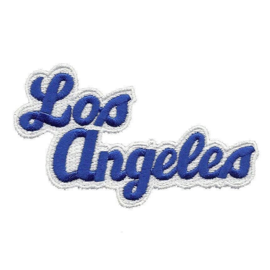 Los Angeles Patch Script Blue and White Travel Patch Iron - Etsy