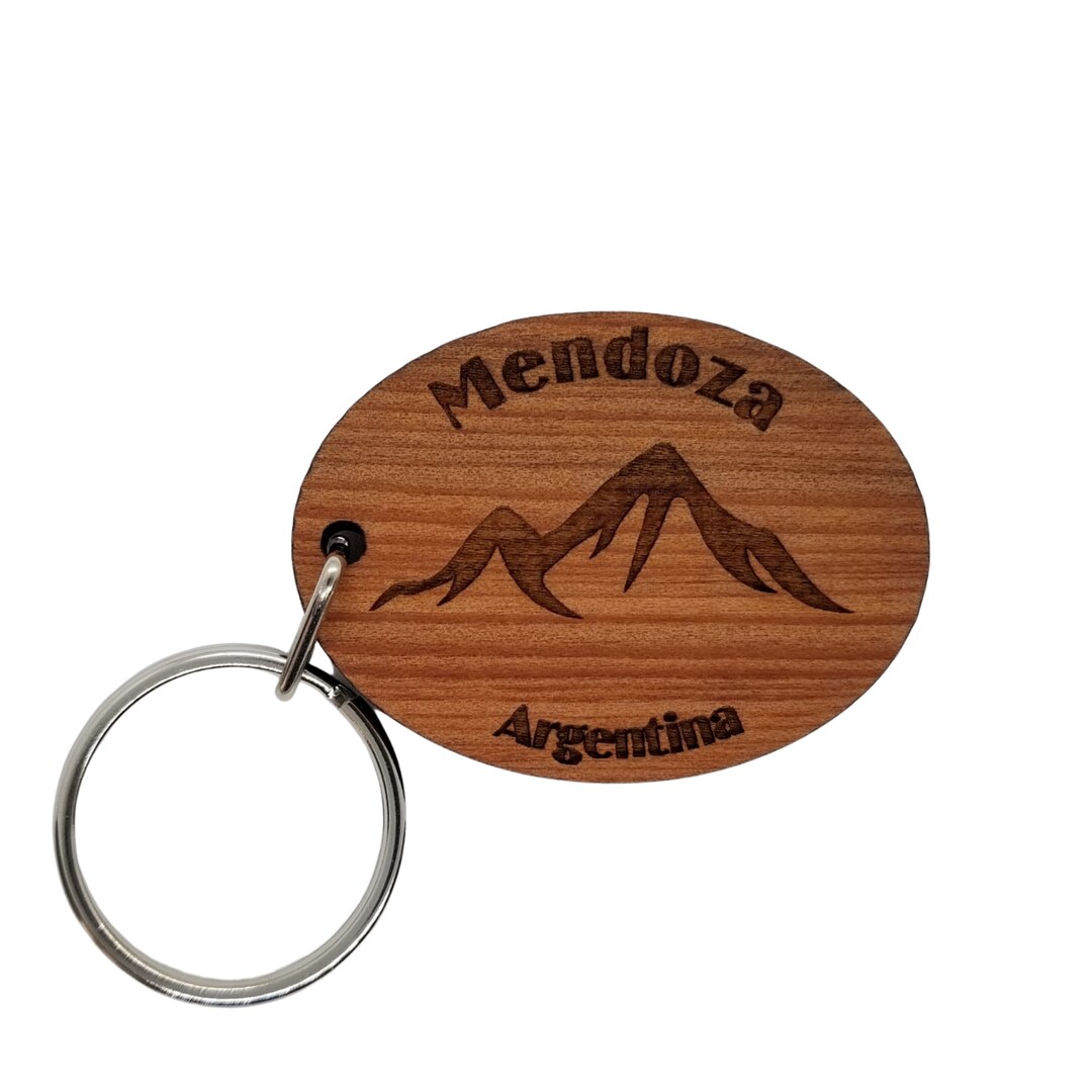 Mendoza Keychain Argentina Mountains Wood Keyring Argentina Souvenir ...