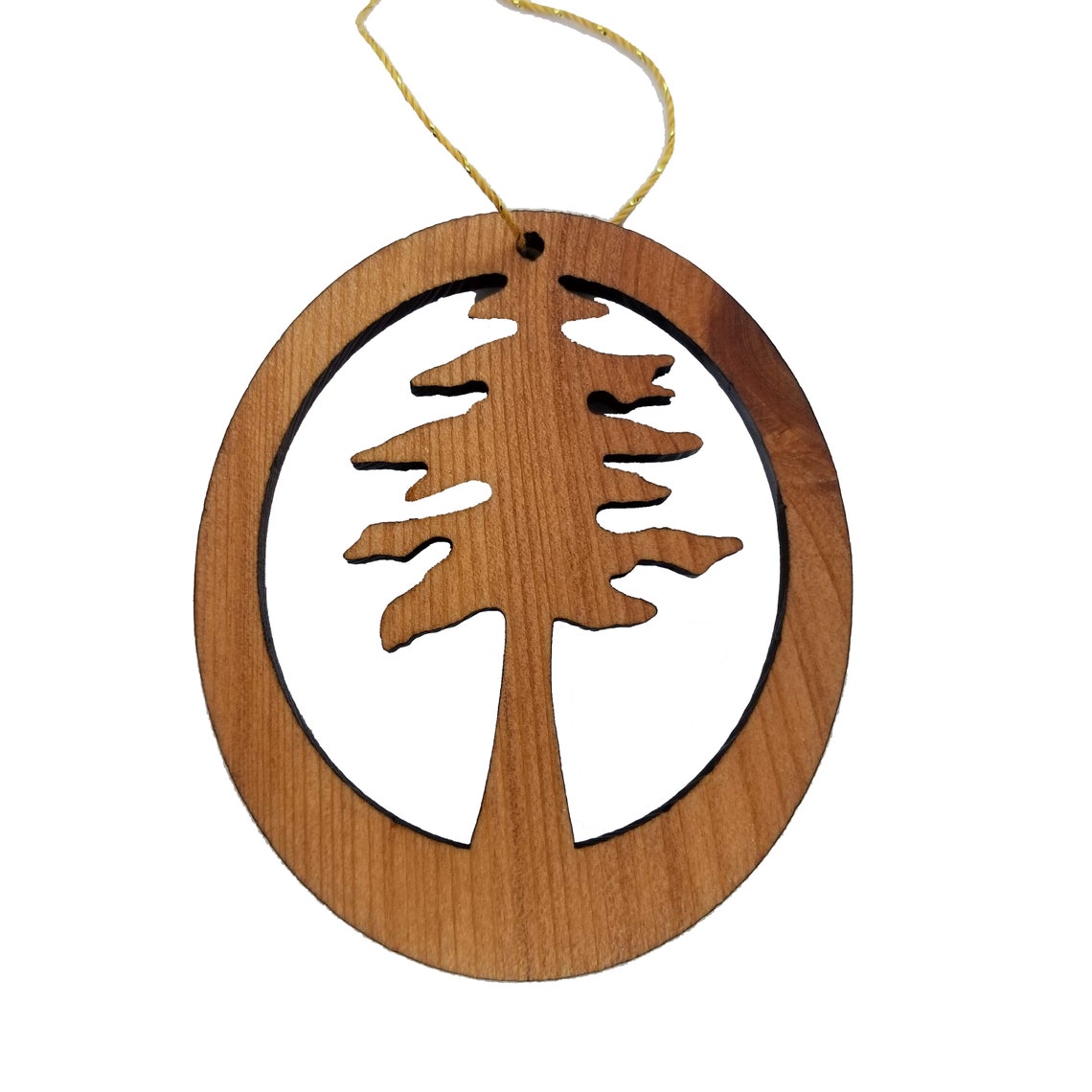 Wood Christmas Ornament Redwood Tree the Redwoods Oval - Etsy