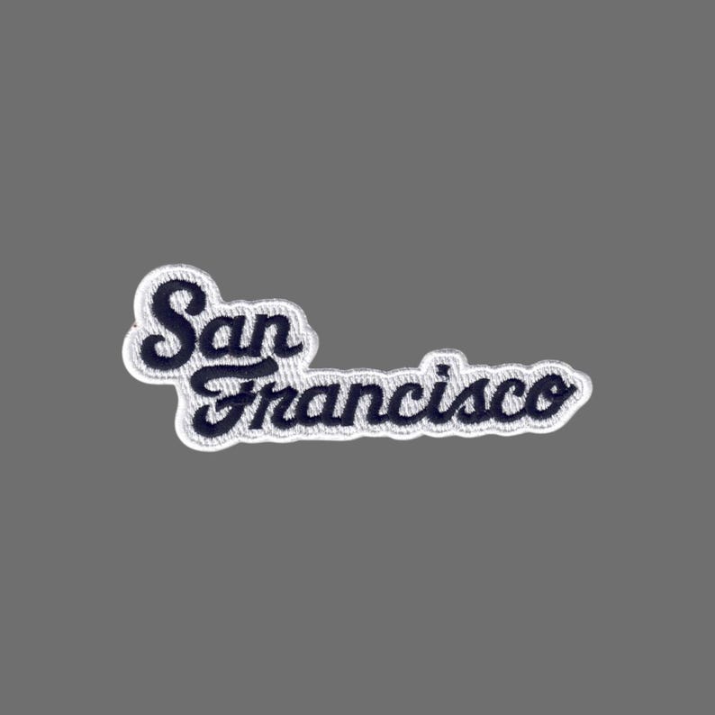San Francisco Patch – Script Cursive Font – Black and White – Travel ...
