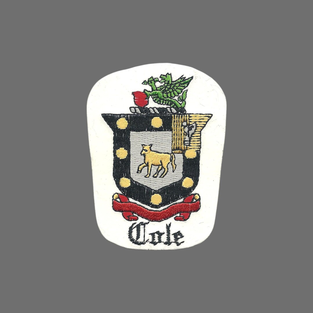 Cole Coat of Arms or Family Crest Embroidered Patch - 0-0421 - Etsy