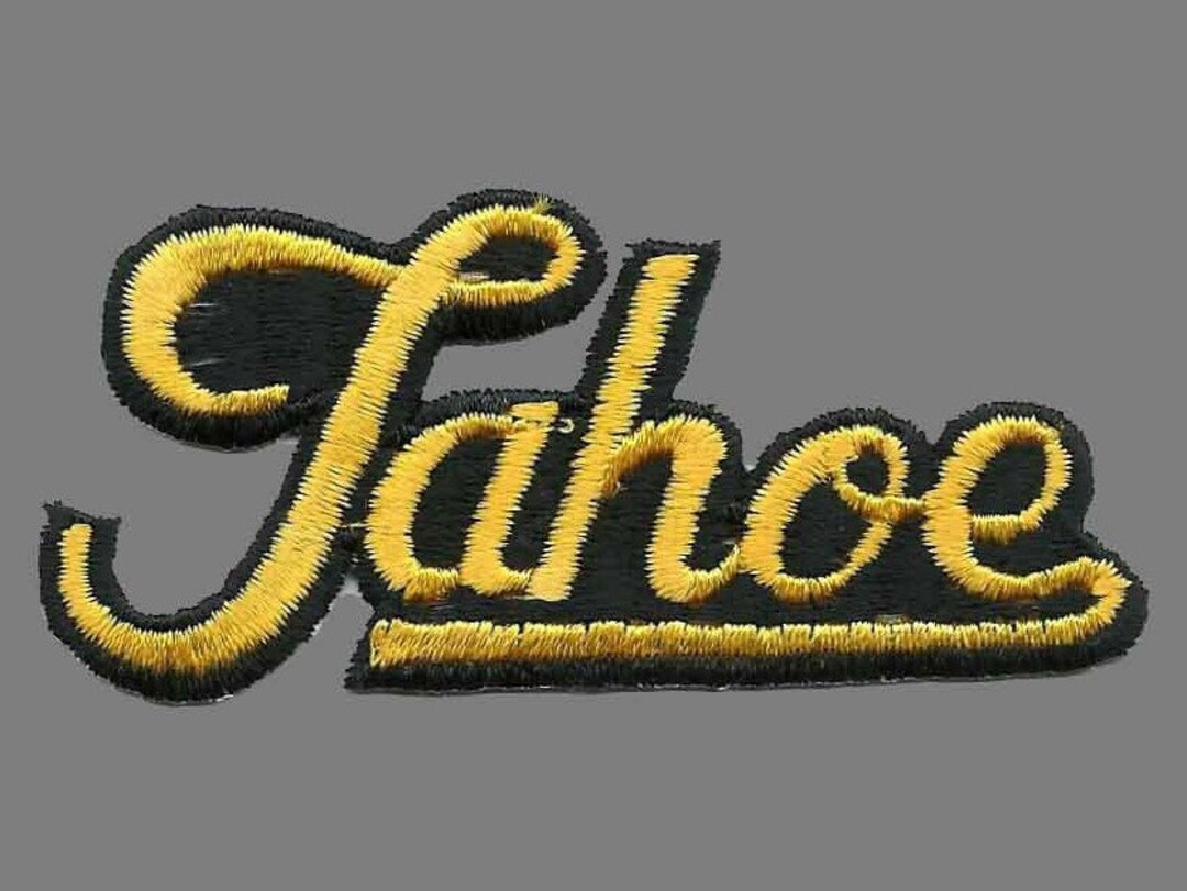 Vintage Tahoe Patch – Script Black and Gold – Travel Patch – California ...