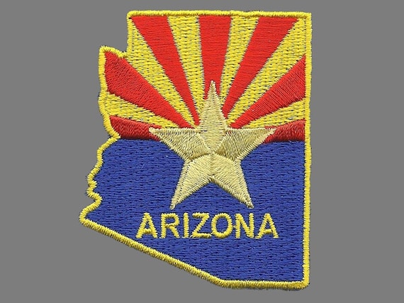 Arizona Patch AZ State Flag Badge Copper Star Cutout Shape | Etsy