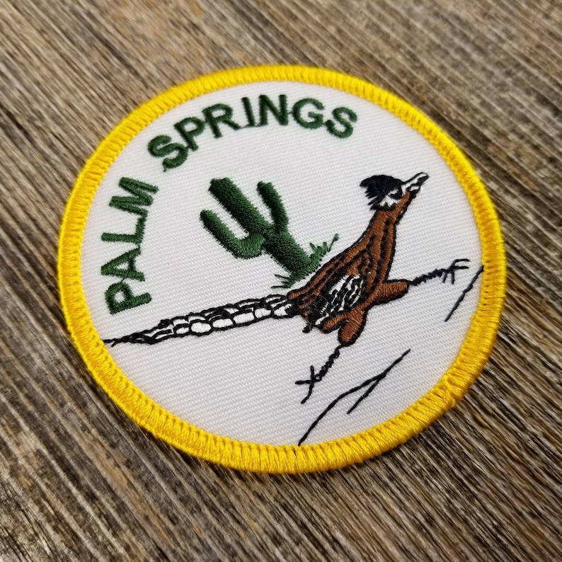 Palm Springs California Iron on Patch Roadrunner California - Etsy