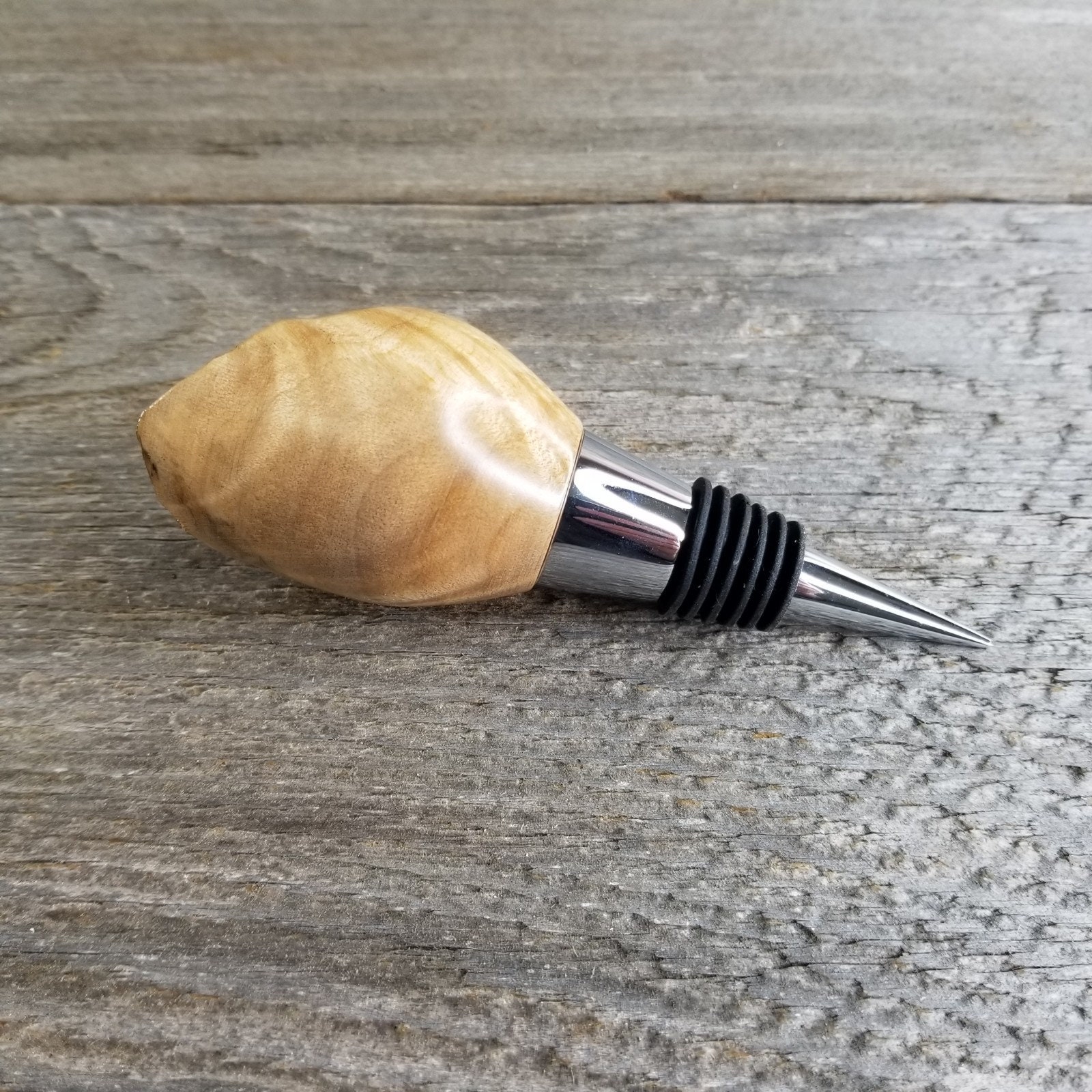 Wood Wine Stopper Maple Live Edge Rustic Engagement Gift | Etsy