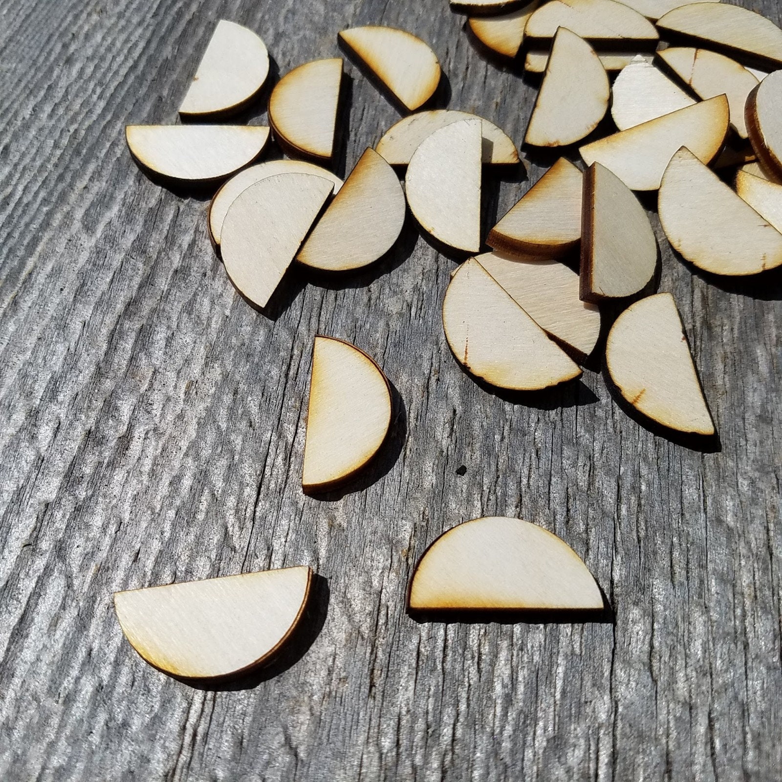 Wood Half Circles 1 Inch Wood Cutout Lot of 24 Wood | Etsy
