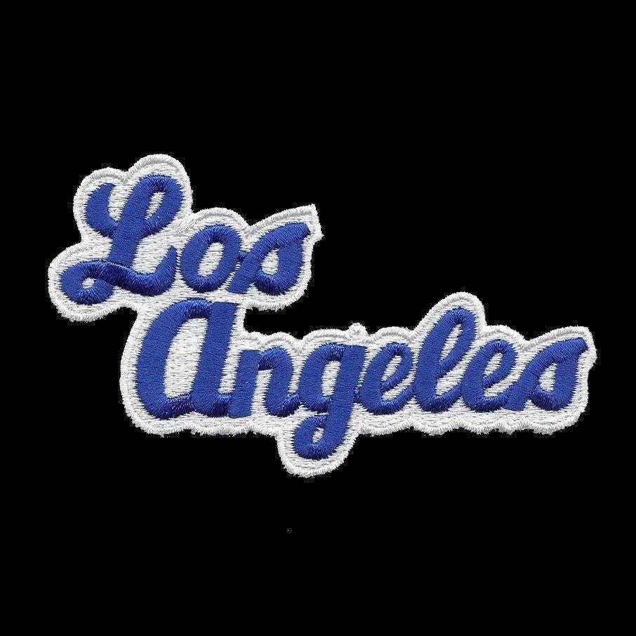Los Angeles Patch Script Blue and White Travel Patch Iron - Etsy