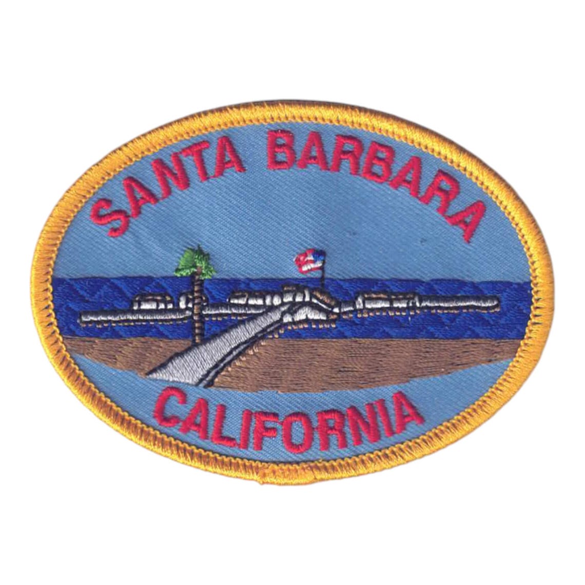 Santa Barbara California Patch Beach Pier Palm Tree Sand Ocean Waves ...