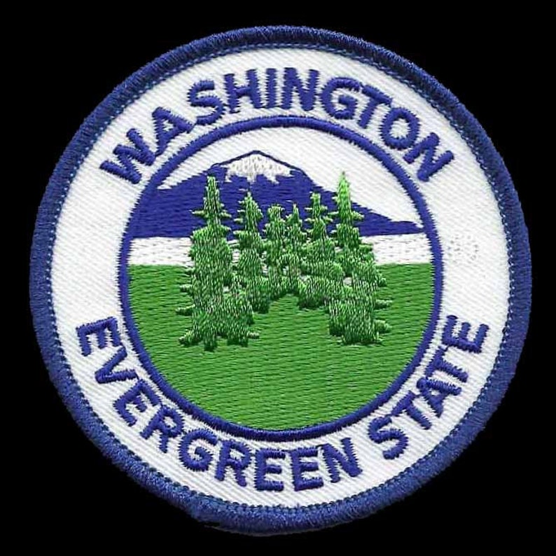 Washington Patch Iron on Evergreen State WA Travel Patch | Etsy