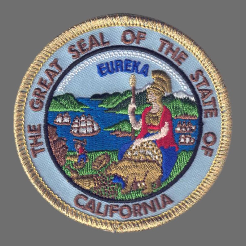 Great California State Seal Patch Seal of the State Golden Bear Eureka ...
