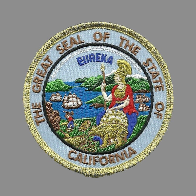 Great California State Seal Patch Seal of the State Golden Bear Eureka ...
